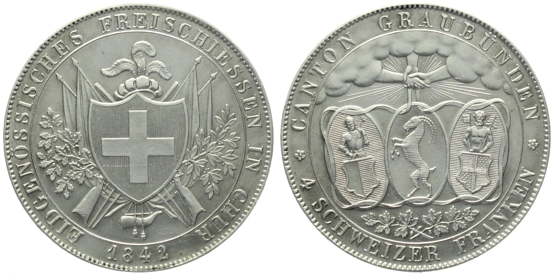 Goldvreneli 100 Franken, Schützentaler, Erni-Medaillen, Münzproben, Wappen, Durussel, 3 Punkt, 2 ...